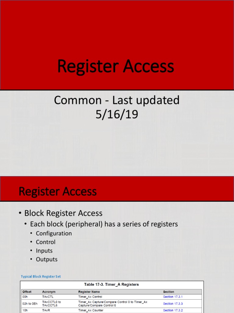 Register Access | Download Free PDF | Pointer (Computer Programming) | Computer Science