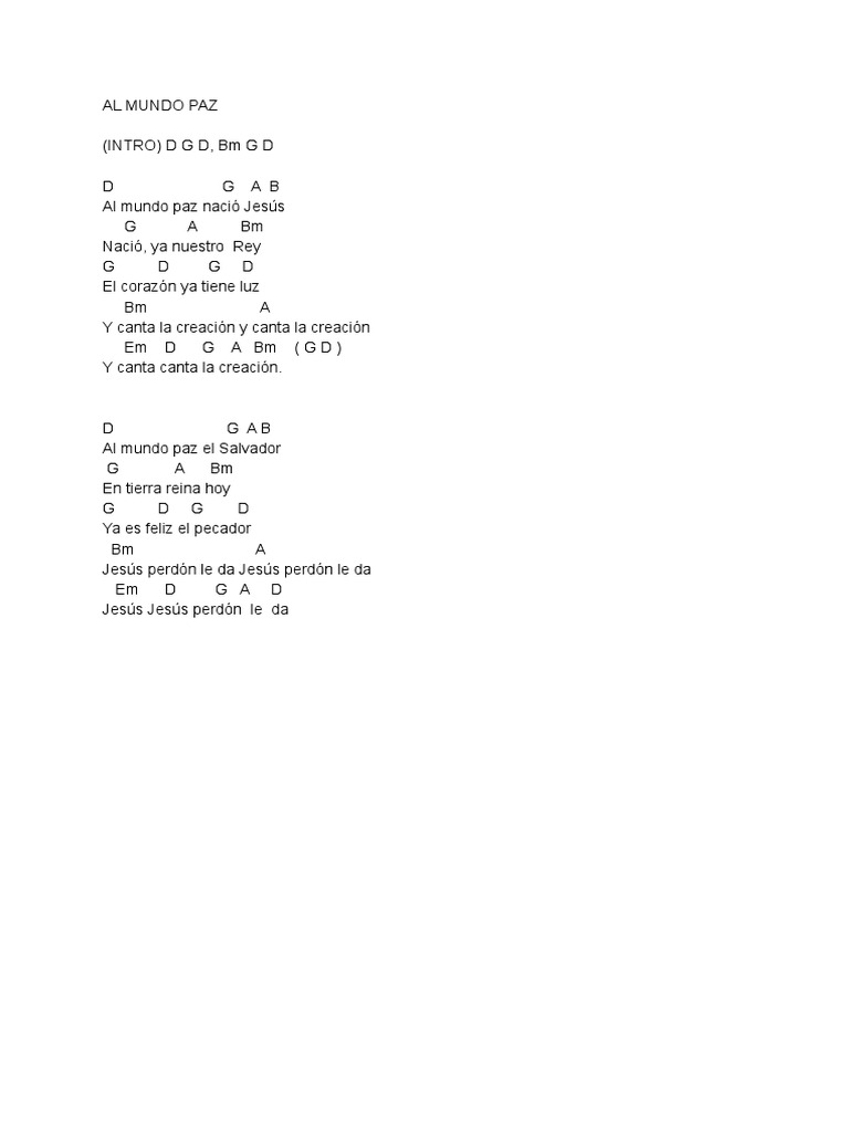 9.al Mundo Paz-Acordes | PDF