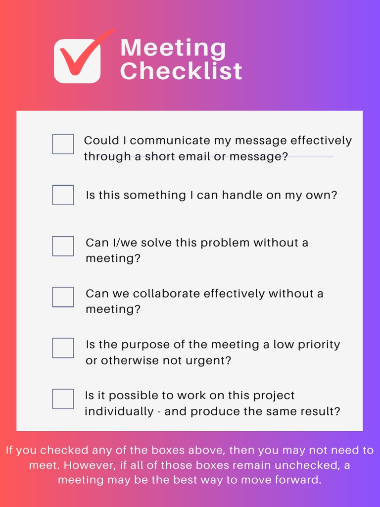 Meeting Checklist | PDF