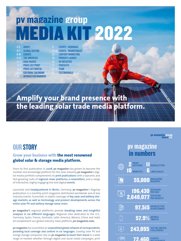PV Magazine - Mediakit | PDF | Photovoltaics | Magazines
