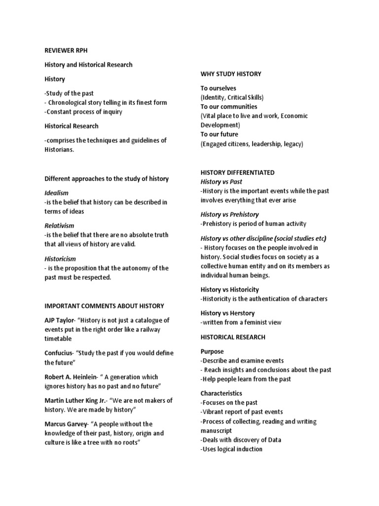 Reviewer RPH For Quiz | PDF