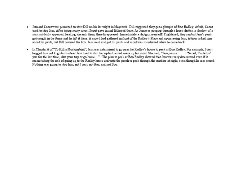 Chapter 6 Summary of TKAM | PDF | Mystery, Thriller & Crime Fiction