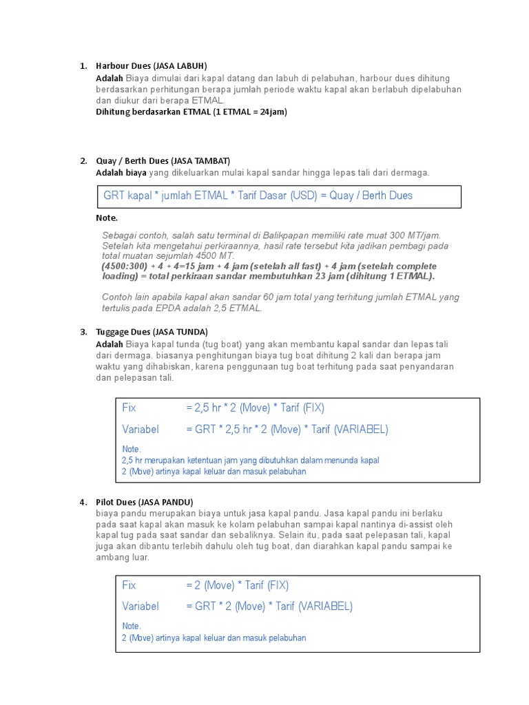 Rangkuman Contoh Perhitungan TAMBAT LABUH | PDF