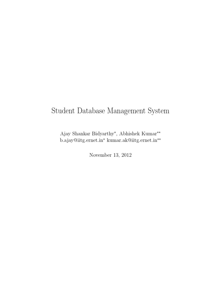 Student Database Management System | PDF Student Database Management System | PDF