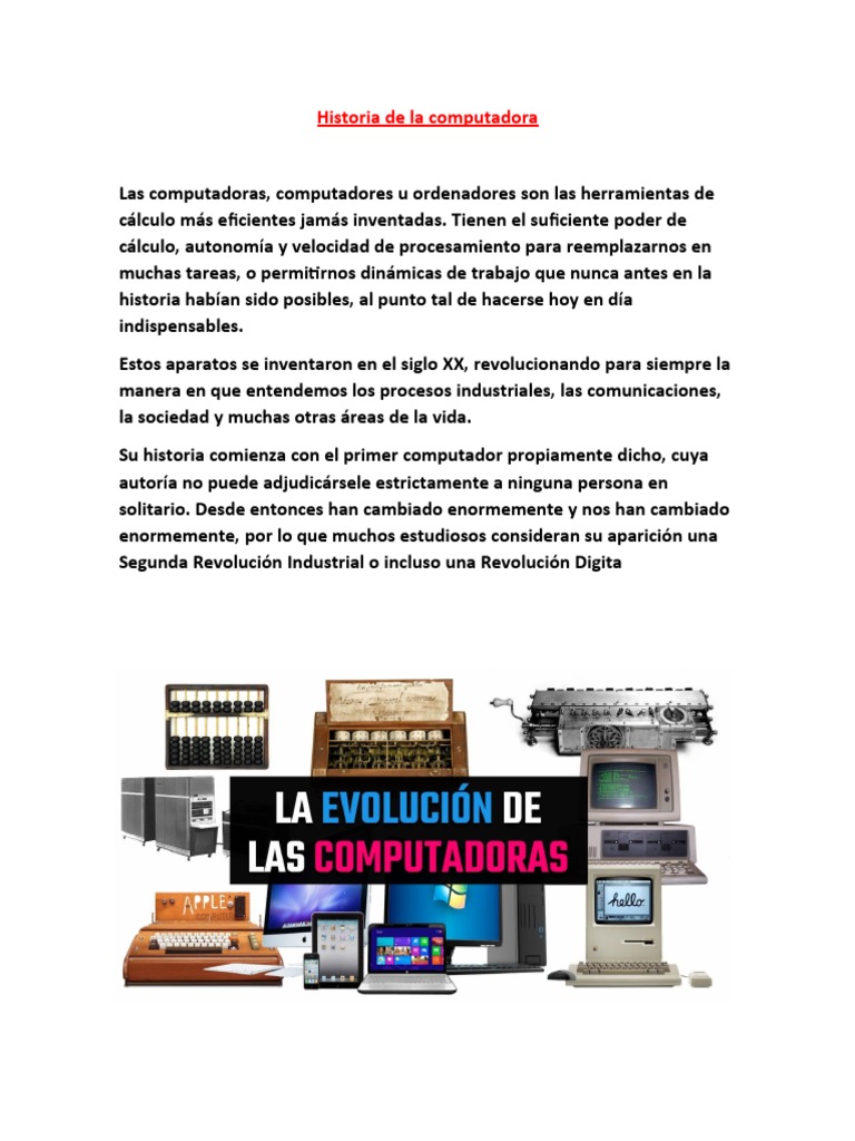Historia de La Computadora | PDF