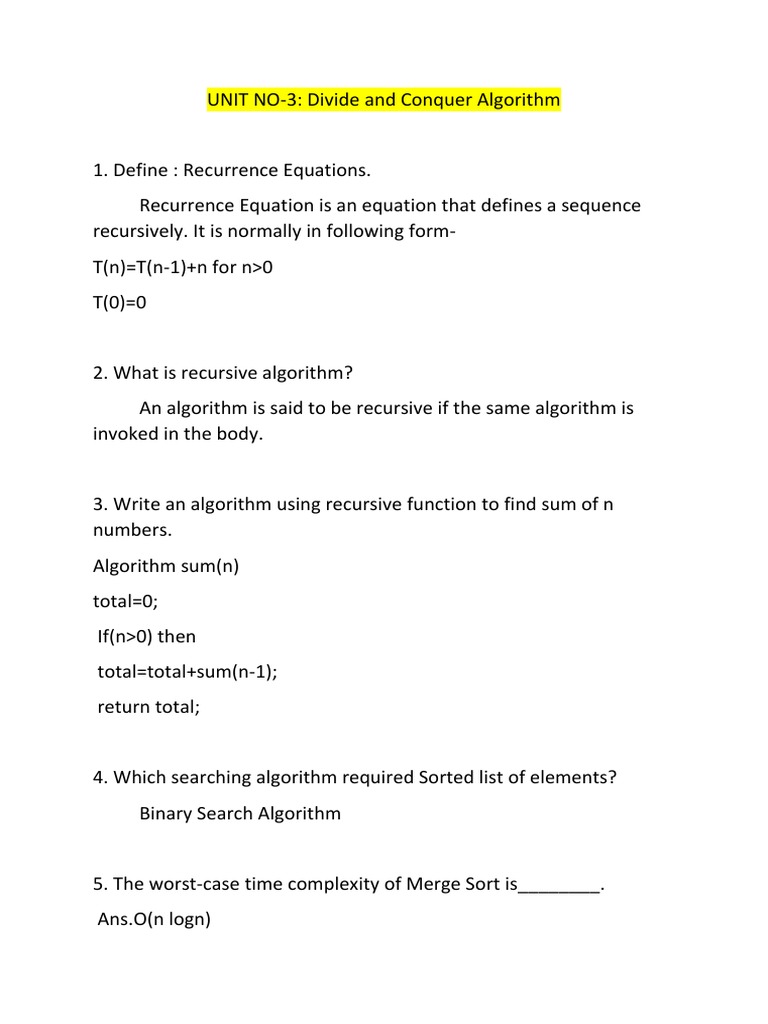 ADA Viva Questions Unit 3,4,5 | PDF