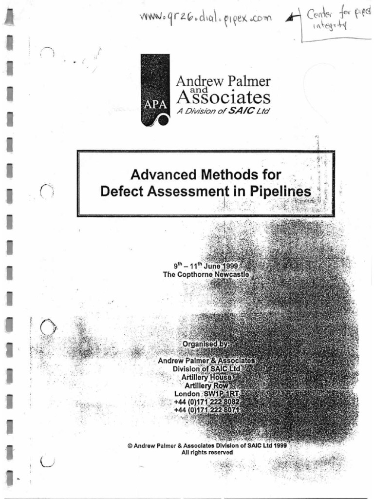 101 - Defect Assessment in Pipelines 00-19 | PDF