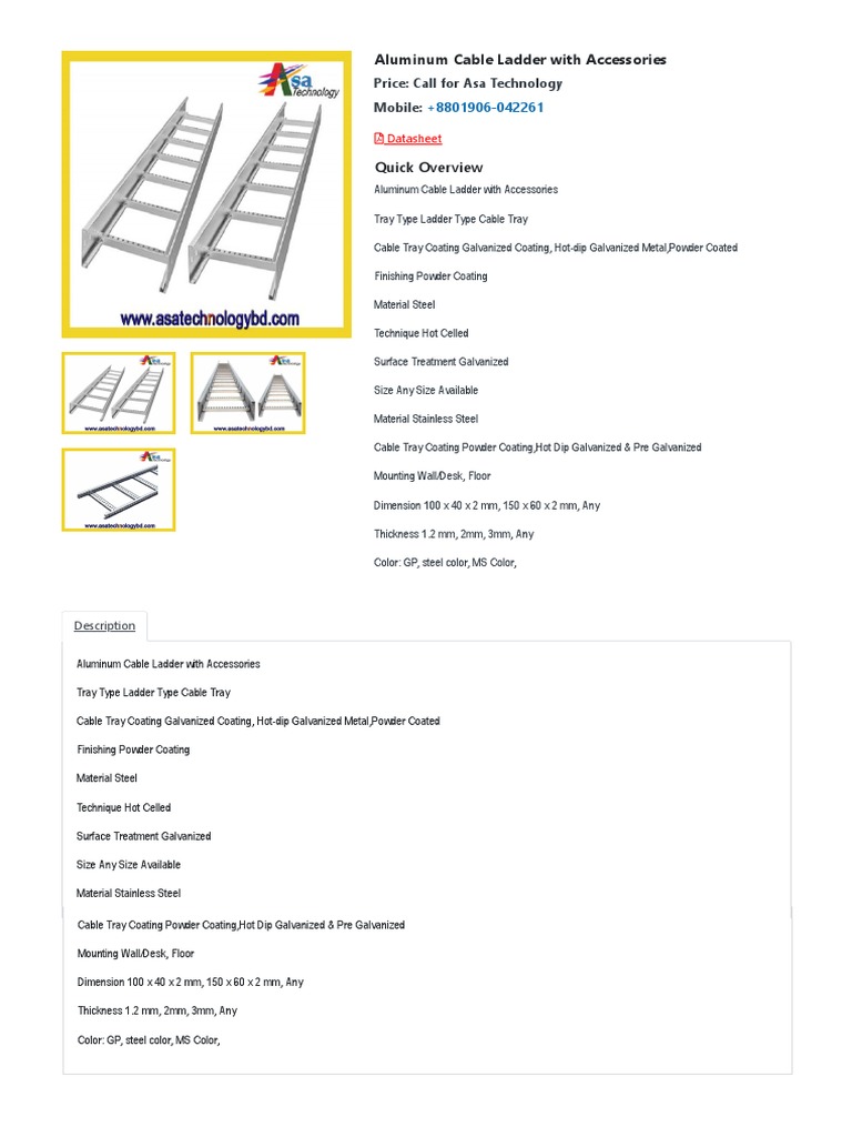 Aluminum Cable Ladder Solutions | PDF