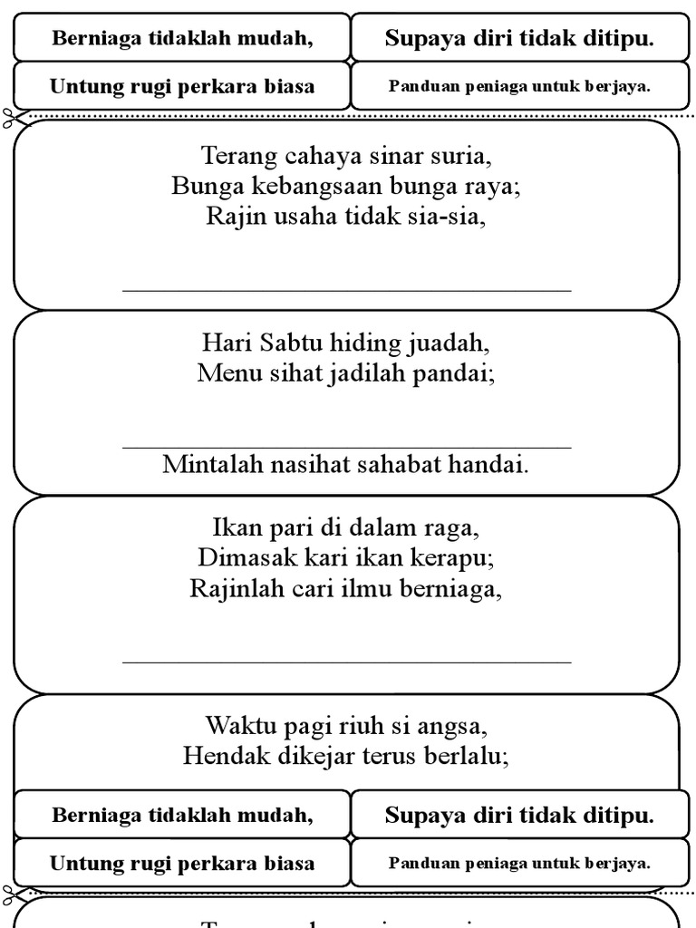 Latihan Pantun Tahun 2 OBSERVE | PDF