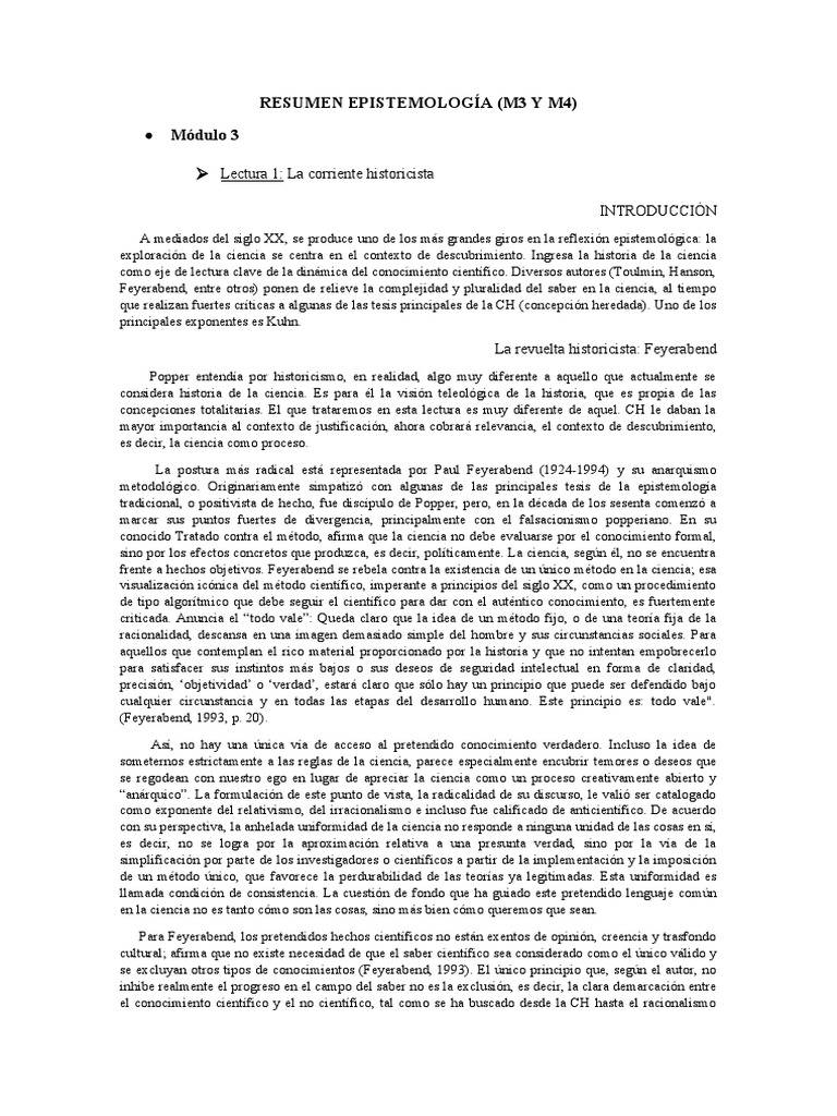 Resumen M3 y M4 | PDF | Filosofía
