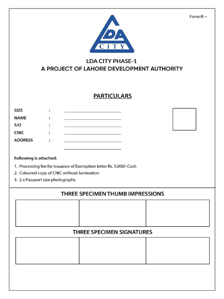 LDA CITY R form (3) | PDF