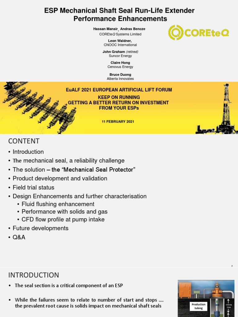 Thursday Coreteq ESP Mechanical Shaft Seal Run Life Extender ...