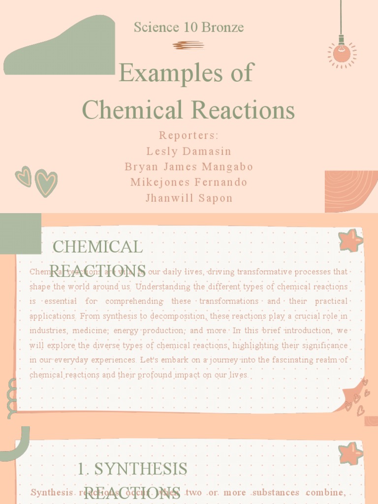 Examples of Chemical Reactions | PDF