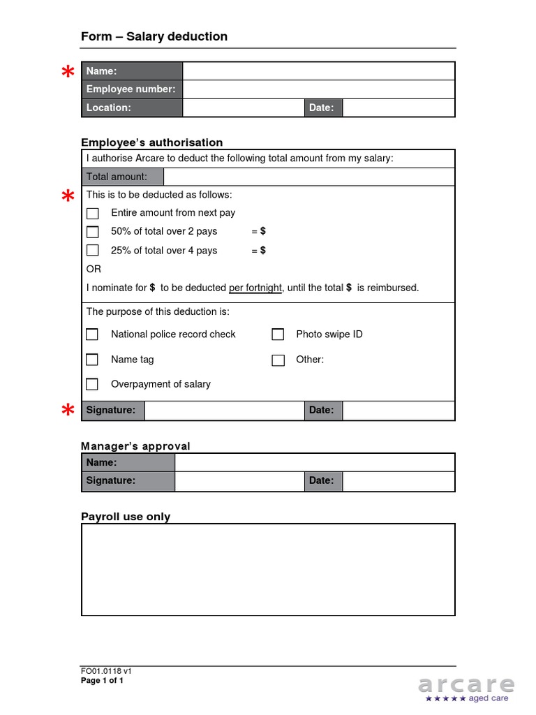 Salary Deduction Form | PDF