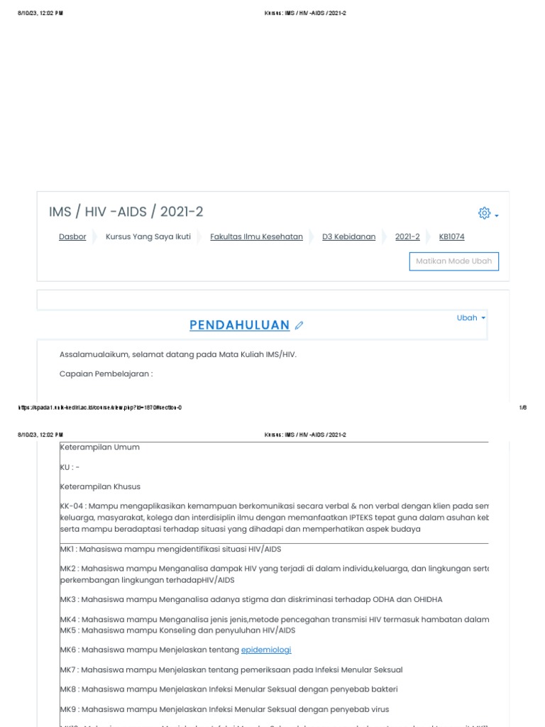 Kursus - IMS - HIV - AIDS - 2021-2 | PDF