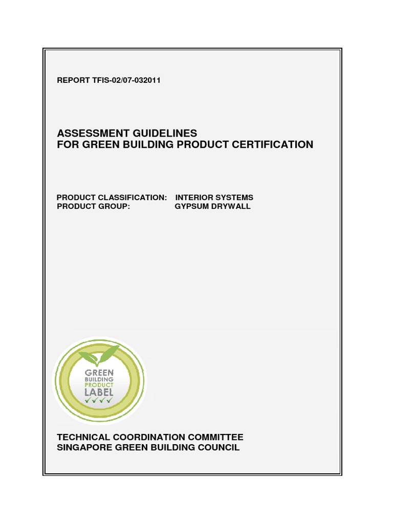 Criteria for Gypsum Drywall | PDF | Drywall | Green Building