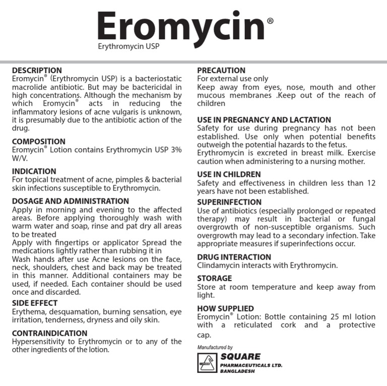 Pdoc - Eromycin Lotion | PDF