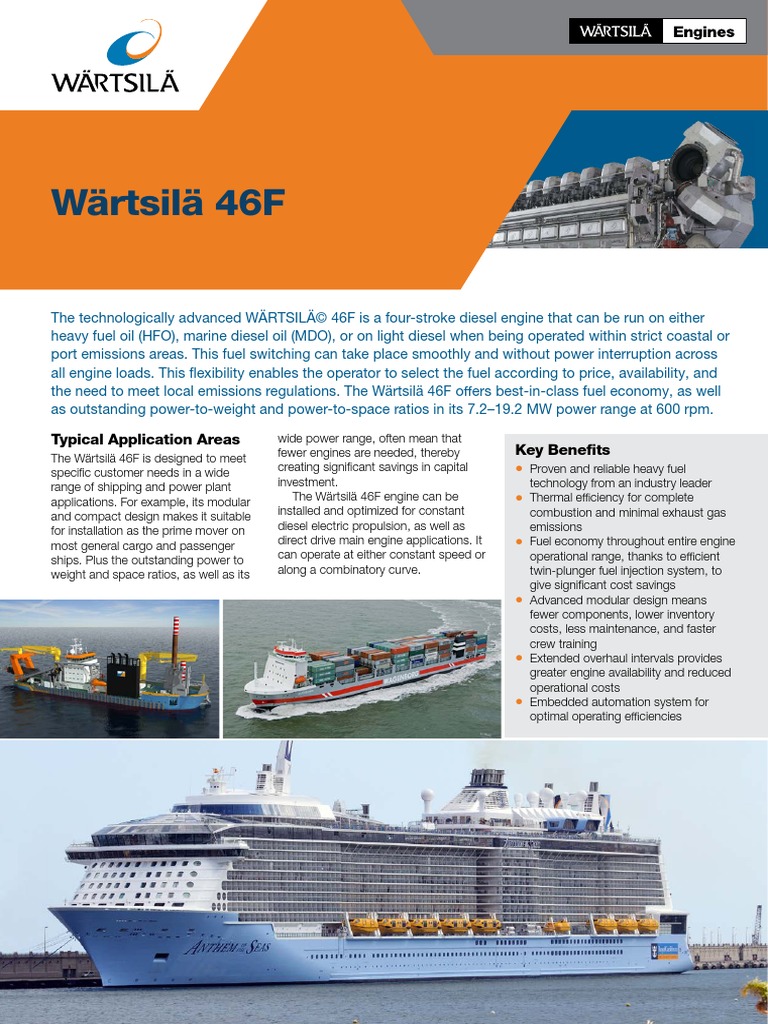 Wartsila o e W 46f | PDF | Diesel Engine | Engines