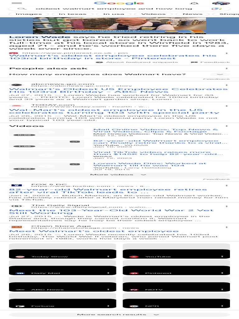 Oldest Walmart Employee and How Long - Google Search | PDF