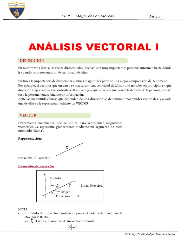 FISICA Vectores | PDF | Vector Euclidiano | Conceptos matemáticos