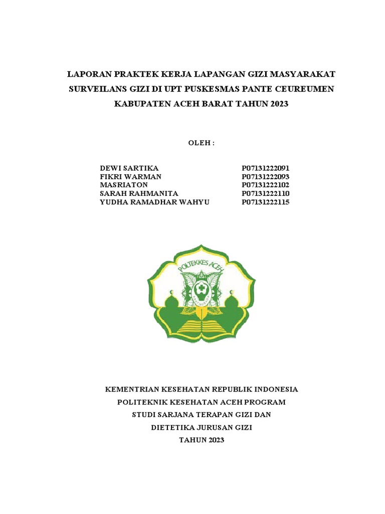 Laporan PKL Puskesmas Pancer 2023 BARU 2 | PDF
