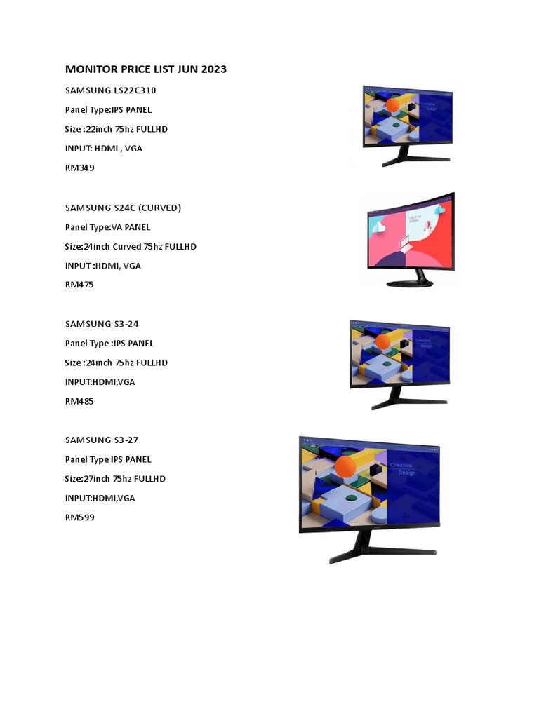 MONITOR PRICE LIST JUN 2023 | PDF