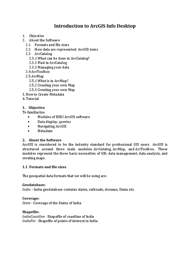 Chap 1 - Introdcution To GIS - Exercise - ArcGIS | PDF
