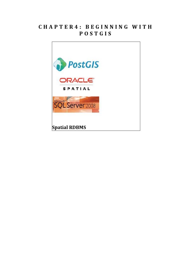 Chap 4 - Spatial - DBMS - Exercise - PostGIS | PDF Chap 4 - Spatial - DBMS - Exercise - PostGIS | PDF