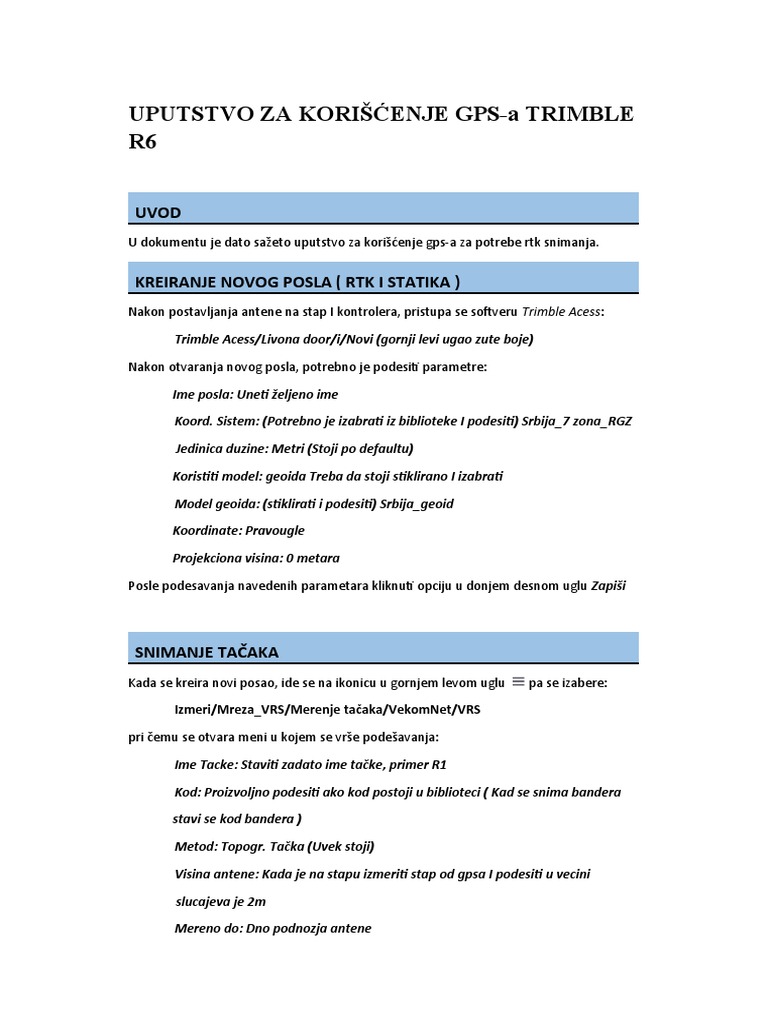 Gps Trimble R6 Manual Rtk Pdf