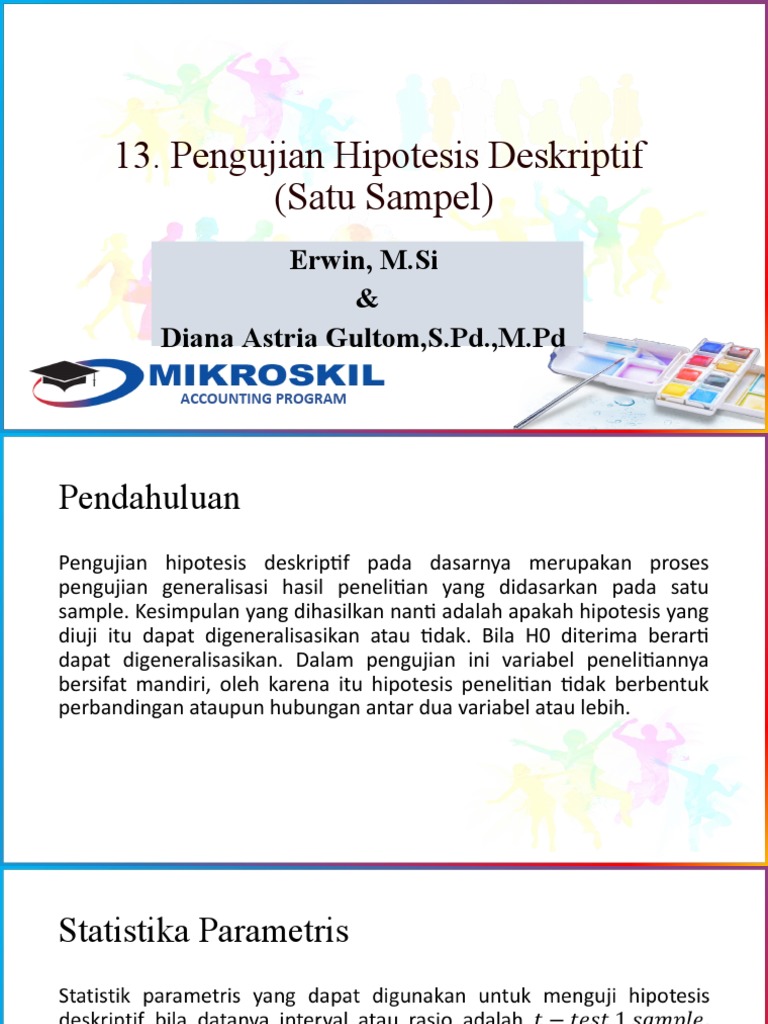 Pengujian Hipotesis Deskriptif (Satu Sampel) | PDF
