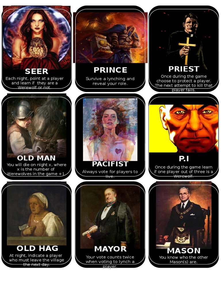 Werewolf Game Role Cards Guide | PDF