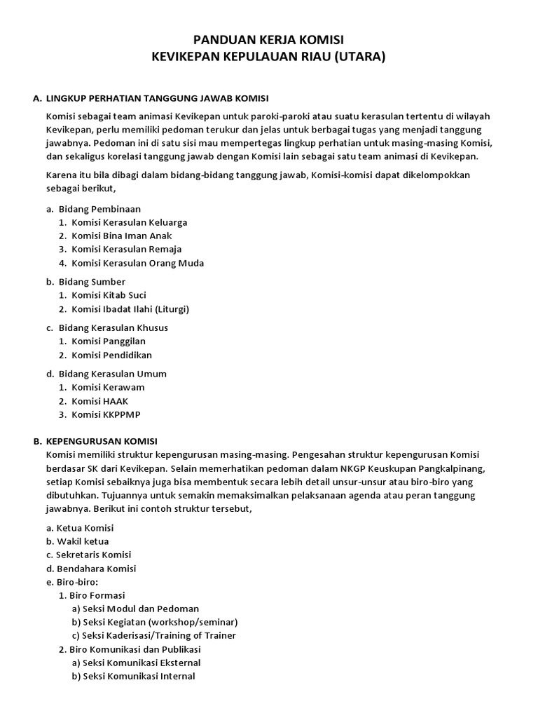 Umum-Panduan Kerja Komisi | PDF