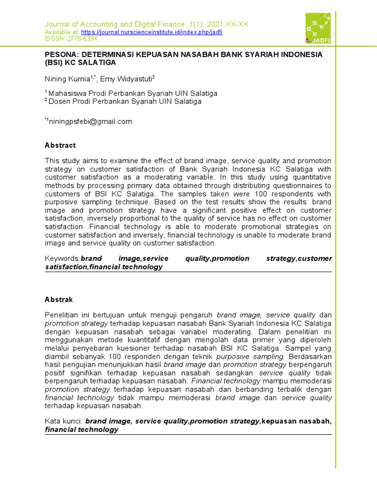 Jurnal Nining Kurnia | PDF | Errors And Residuals | Statistics