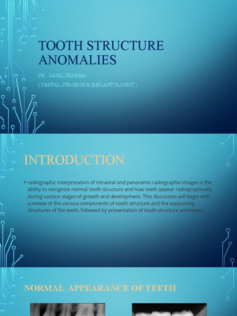 Tooth Structure Anomalies | PDF | Dentin | Tooth Enamel