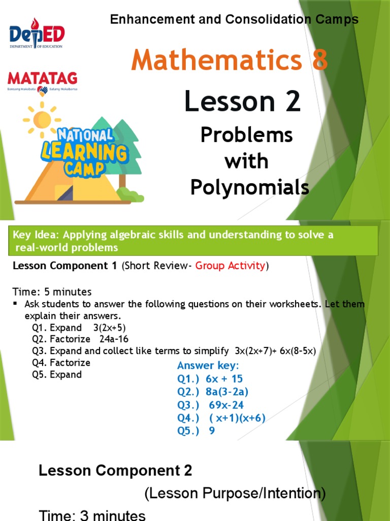 Math 8 - Lesson 2 | PDF