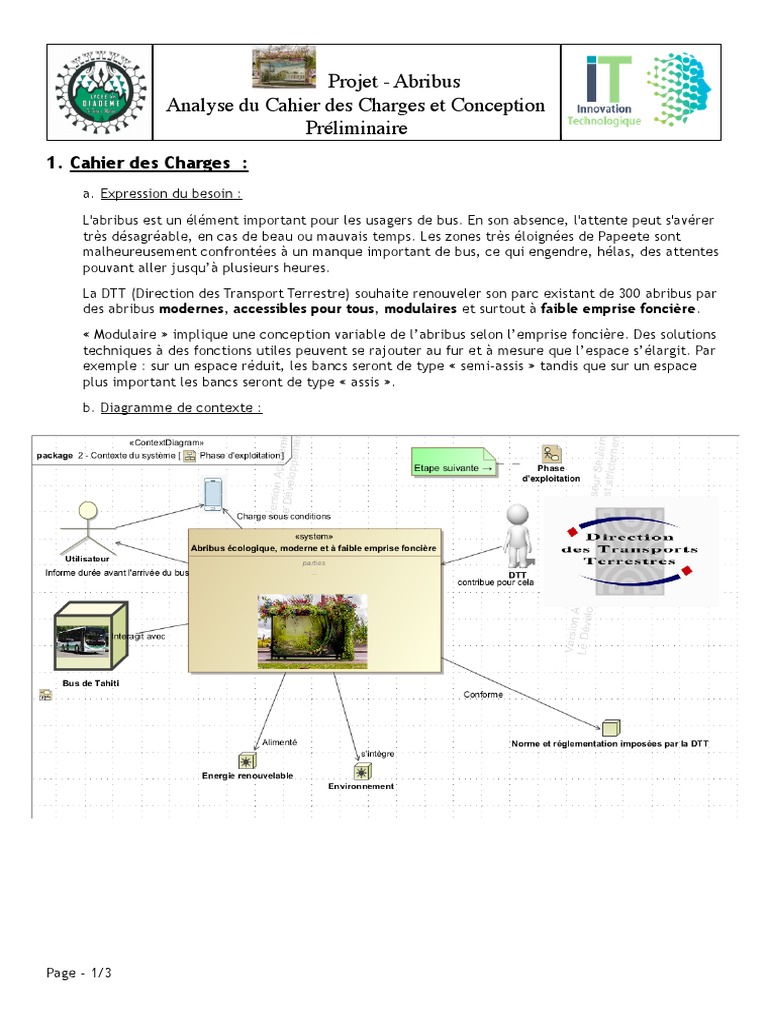 Projet Abribus Cahier Des Charges | PDF | Ordinateurs | Technologie et ...