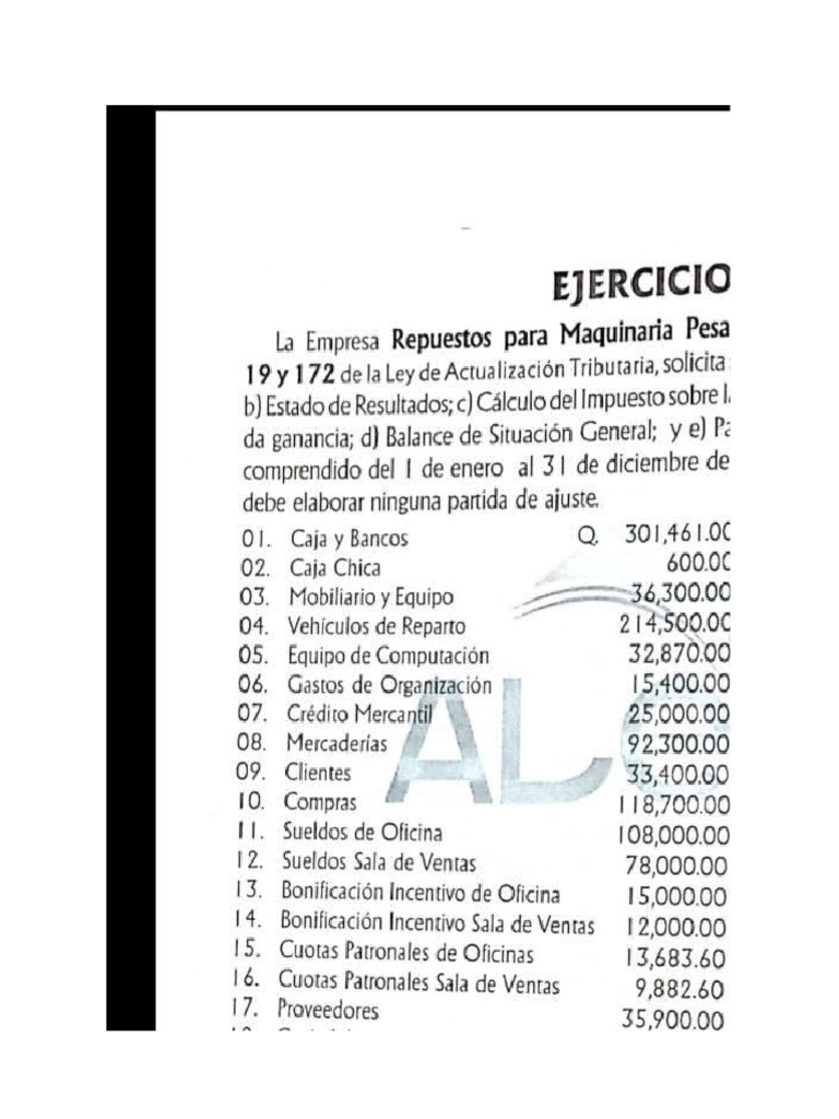 Ejercicio 38 Cuadrado Saldos Ajustados | PDF | Impuestos | Impuesto al valor agregado