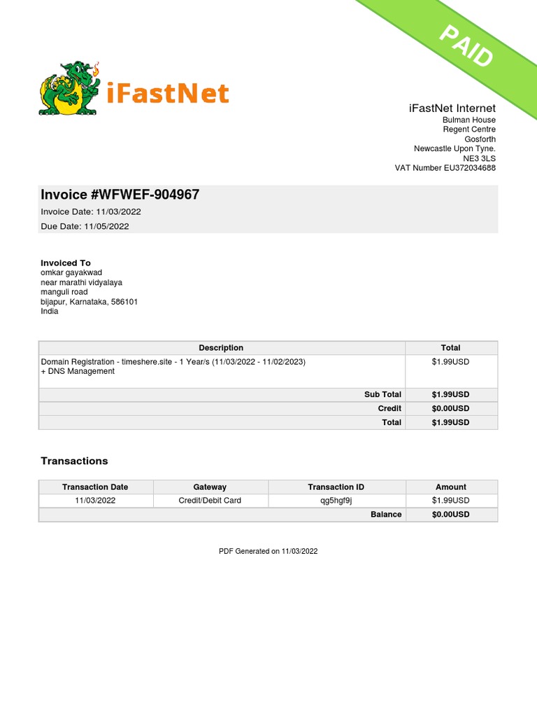 Invoice WFWEF 904967 | PDF