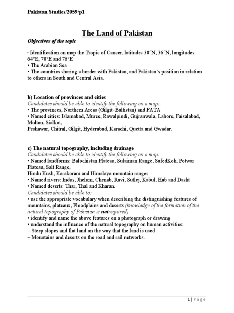 Pakistan Geography & Topography Guide | PDF | Indus River | River
