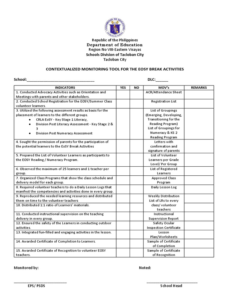 NLC Tool Version 2 | Download Free PDF | Teachers | Literacy