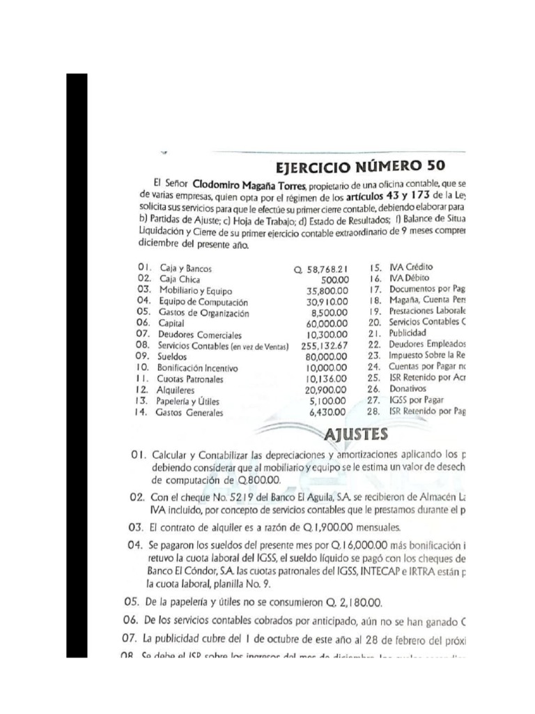 Ejercicio 50 Cuadrado Balance | PDF