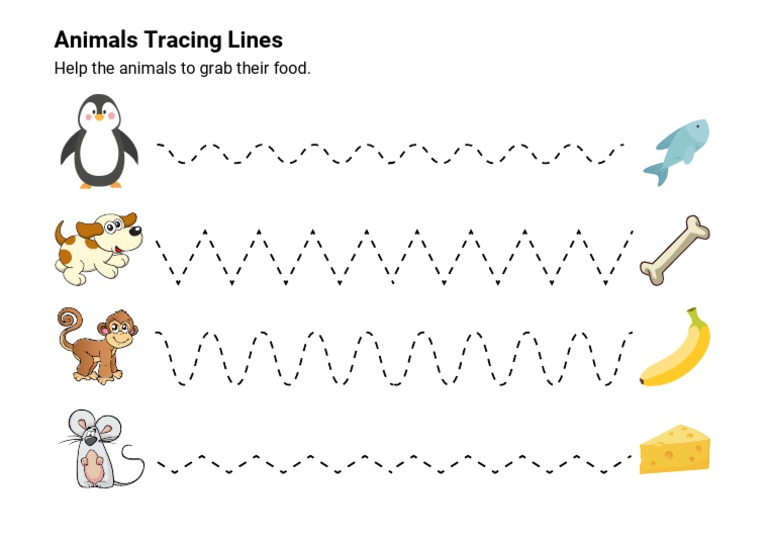 Animals Tracing Lines | PDF