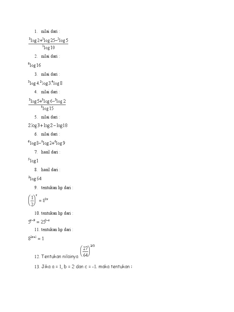Latihan Soal PHB 1 Matematika X 2022 | PDF