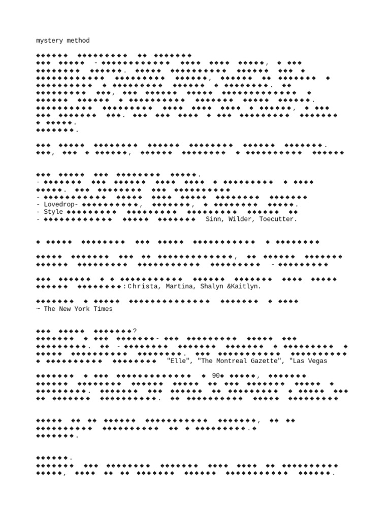 Mystery Method Pdf 