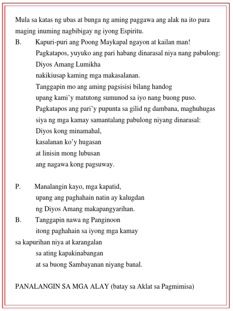 Tagalog Missal Part 2 | PDF