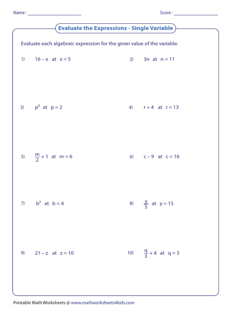 single-variable-easy1-pdf