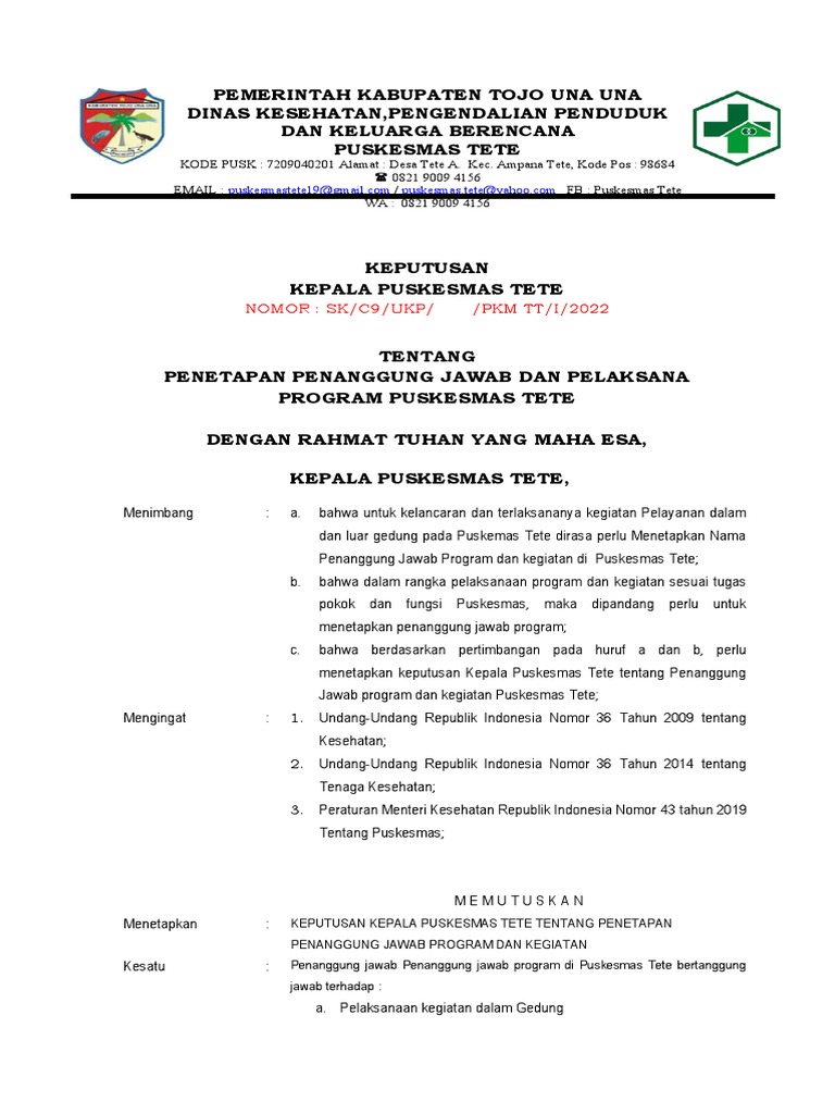 SK Pemegang Program | PDF