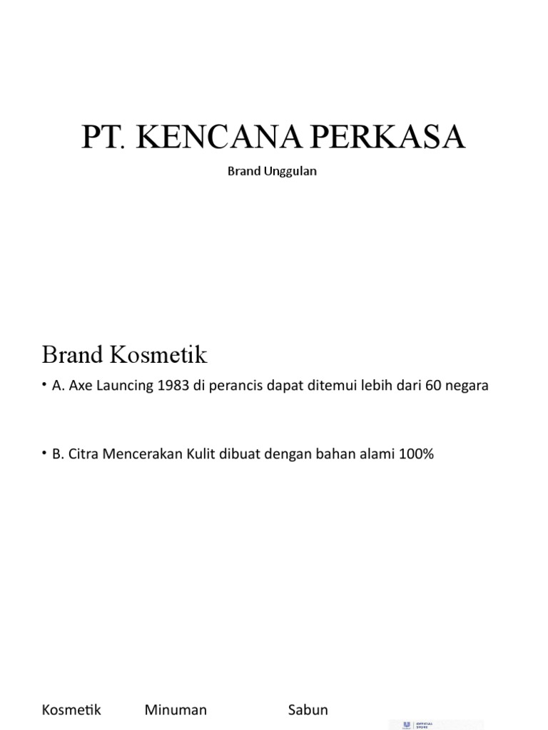 Pt. Kencana Perkasa: Brand Unggulan | PDF | Memasak, Makanan, & Anggur