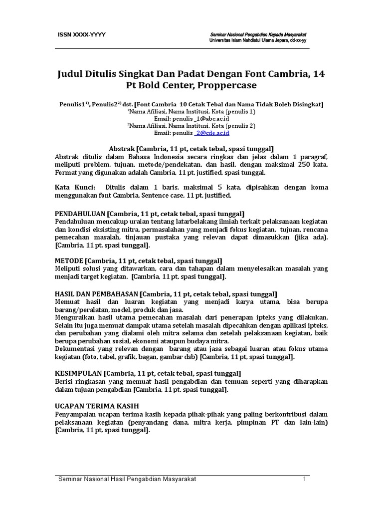 Template Seno Dimas | PDF