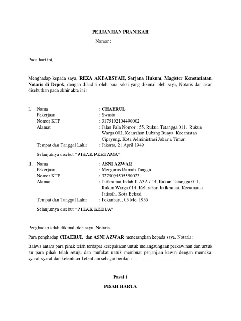 Perjanjian Nikah Papi | PDF